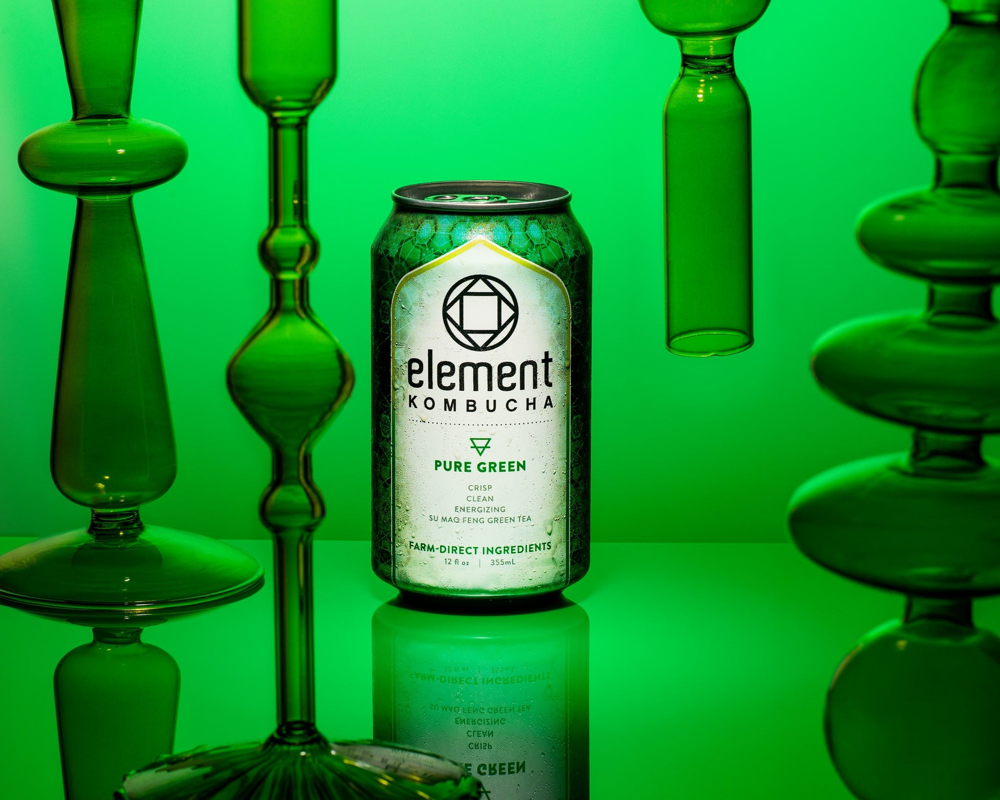 Pure Green Tea Kombucha San Antonio (Case of 6 12oz Cans) | Element ...